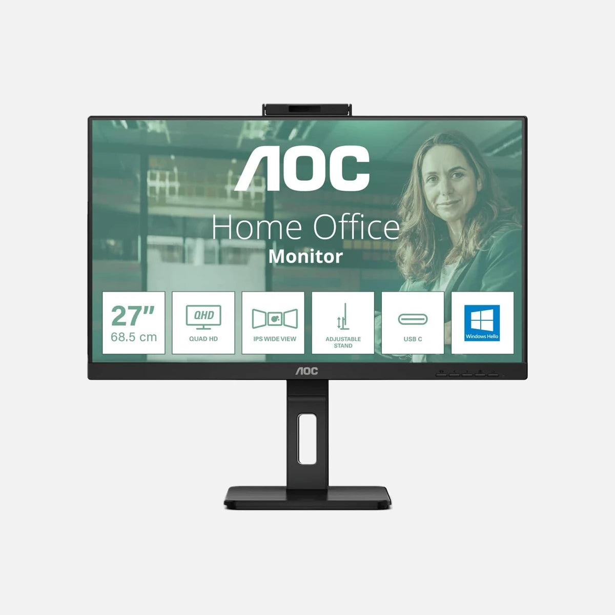 AOC Q27P3CW 27 inch 2K IPS Monitor with in-built Webcam